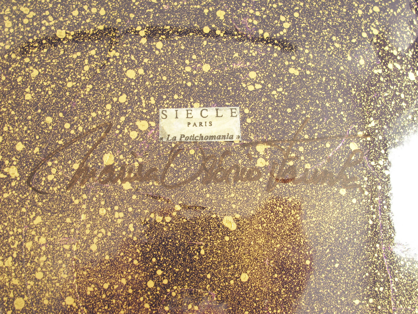 2 Marisa Osorio Farinha Siecle Paris Glass Gilt Decoupage Plates ...