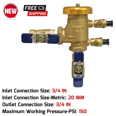 3/4" Pressure Vacuum Breaker Backflow Valve for Water Sprinkler System ...