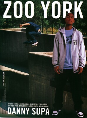 2001 VINTAGE PRINT AD - ZOO YORK - DANNY SUPA PRO SKATEBOARDER DIVE ...