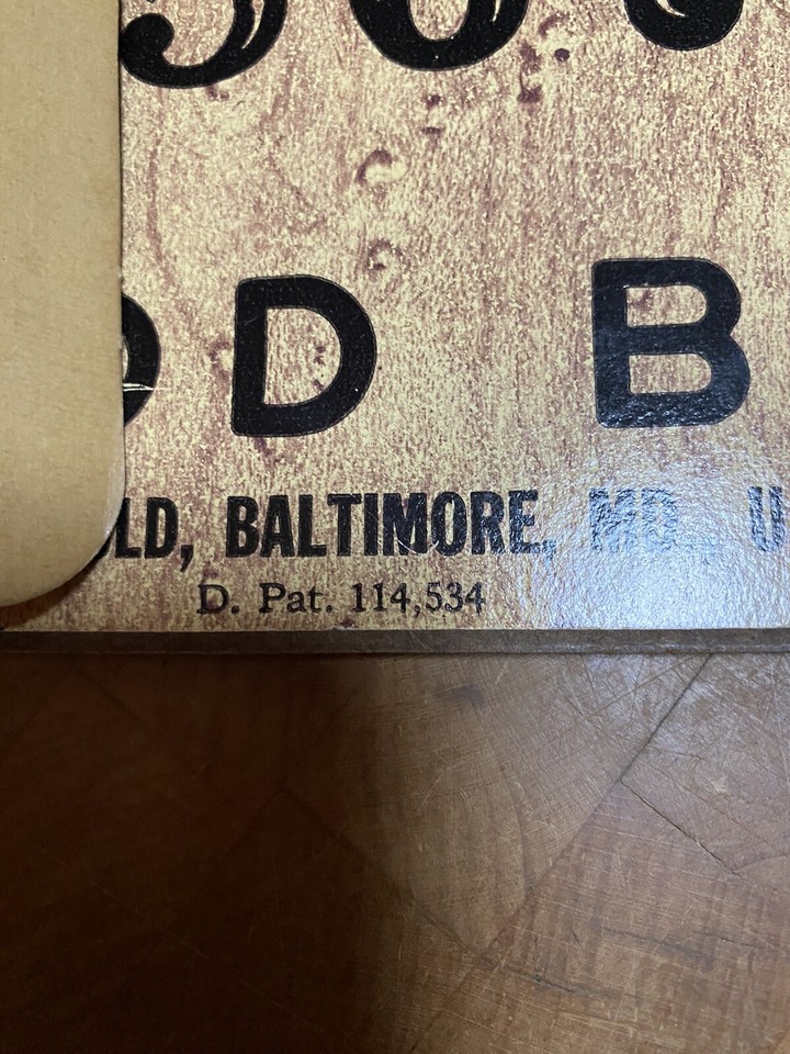 Vintage Original William Fuld Ouija Board complete Pre Parker Brothers ...