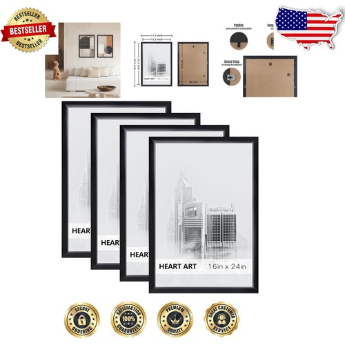 Modern Black 16x24 Gallery Frames - 4 Pack for Personalised Home ...