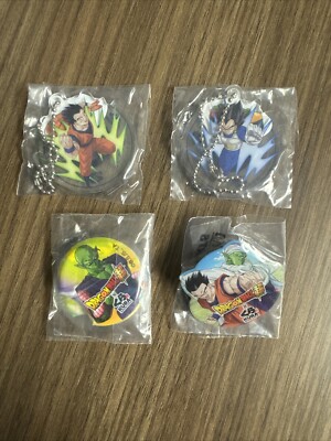 4 Pc Lot Dragon Ball Z x Kura Sushi Collaboration Stickers Pin Keychain ...
