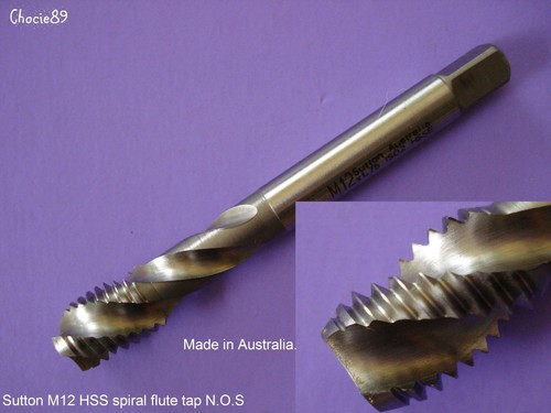 M12 x 1.75 Sutton H.S.S Spiral flute bottom tap, N.O.S. Made in ...