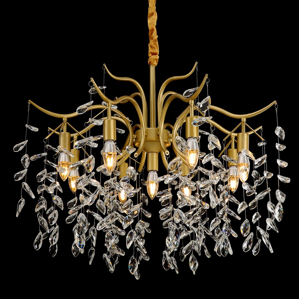 Gold Crystal Branch Shape Chandelier Modern Ceiling Fixture For ...