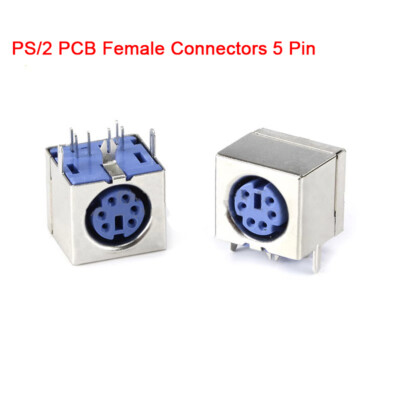PS/2 PCB Female Connectors Socket Purple 6Pin Jack Mouse Keyboard Plug ...