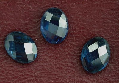 ONE 9x7 Synthetic Double Sided Checkerboard Oval Blue Sapphire Silica ...