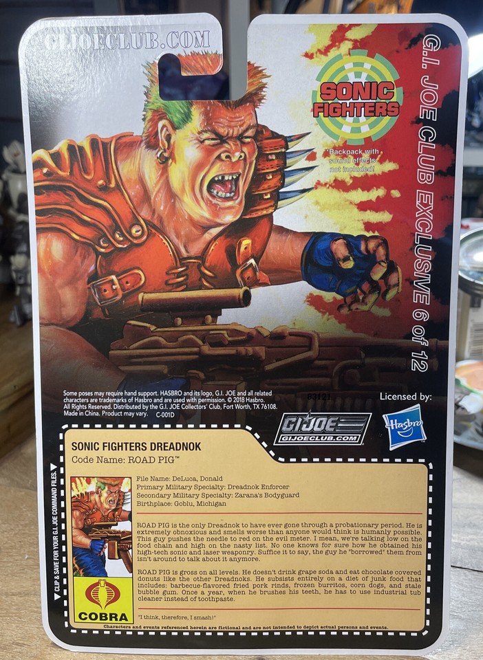 2019 GI Joe Sonic Fighters Dreadnok Road Pig Club FSS Final 12 hasbro ...