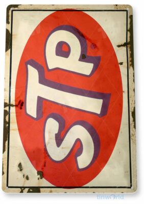 STP TIN SIGN GASOLINE GETTY GAS STATION PUMP RUSTIC PETROLEUM STANDARD ...