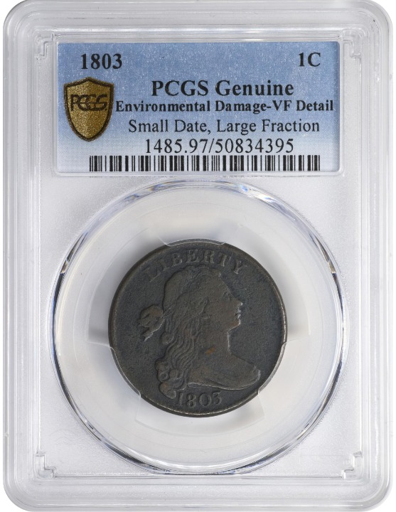1803 PCGS VF Small Date, Large Fraction - $840 PCGS Price Guide ...