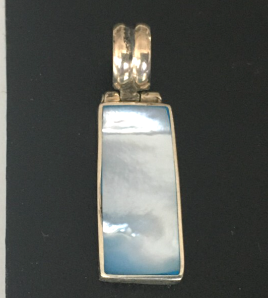 Vtg Necklace Pendant MARKED 950 STERLING SILVER Blue Shell Jewelry lot ...