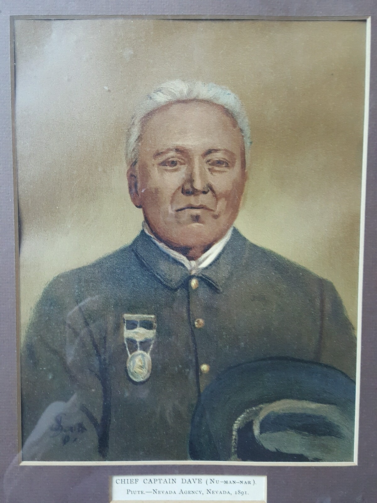 Julian Scott Chromolithograph of Chief Captain Dave Piute Nevada ...