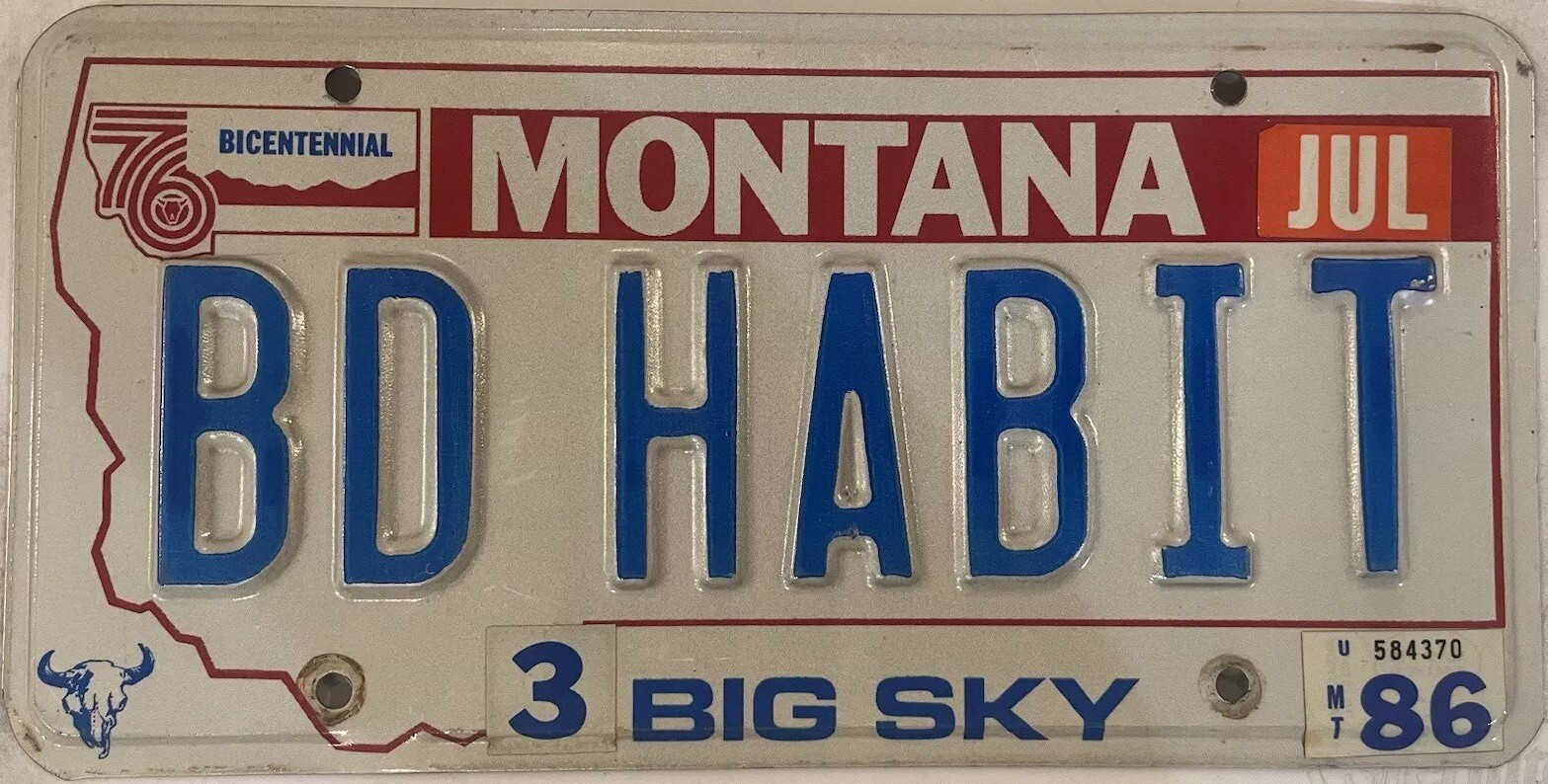 Vanity BAD HABIT license plate Smoke Speed Street Racing Tail Drunk ...