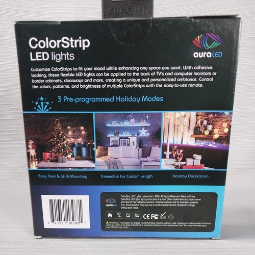 Aura 12 ft. LED Color Strip Light with Remote Pre-Programmed Holiday ...