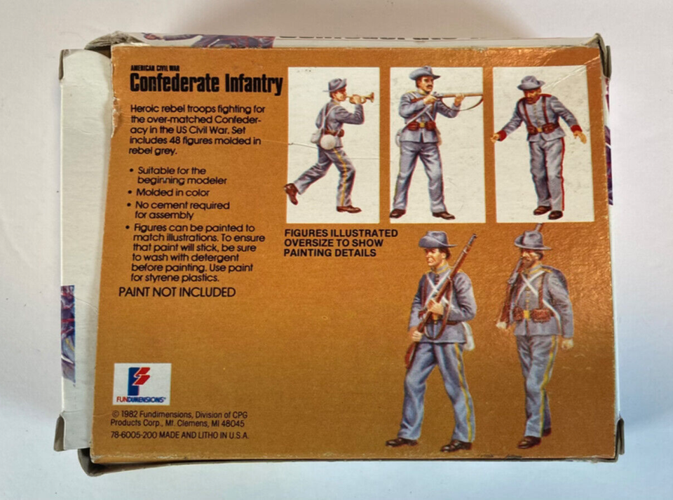 1982 MPC HO Scale American Civil War Union & Confederate toy soldiers ...