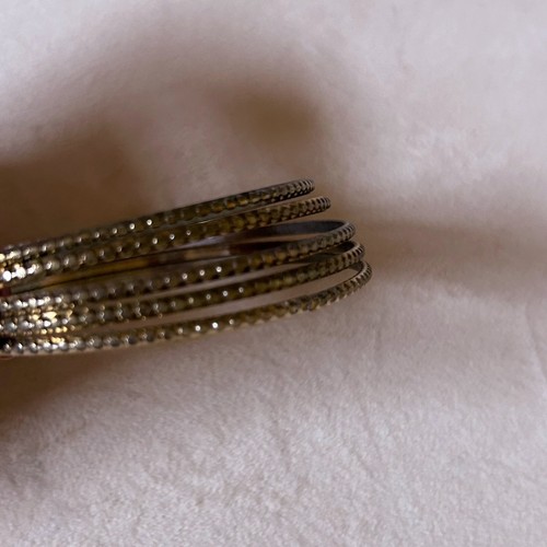 y2k Set 5 Gold Coloured Textured Bracelets Layering Stacking Bangles | eBay