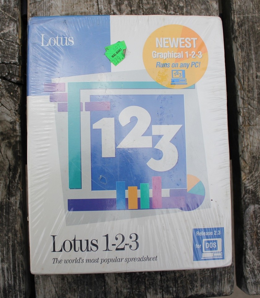 Lotus 123 Spreadsheet Software DOS Ver. 2.3 Retail Sealed Box - Rare ...