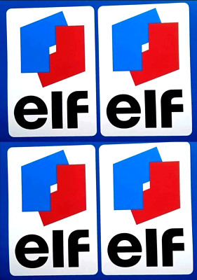 4 X COMPATIBLE WITH ELF OIL LOGO GARAGE MOTOR DECAL VINYL STICKERS LRGE ...