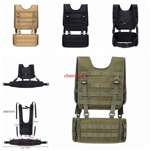 1PC New Tactical H-Harness Waist Belt Suspenders Hunting Battle Vest ...