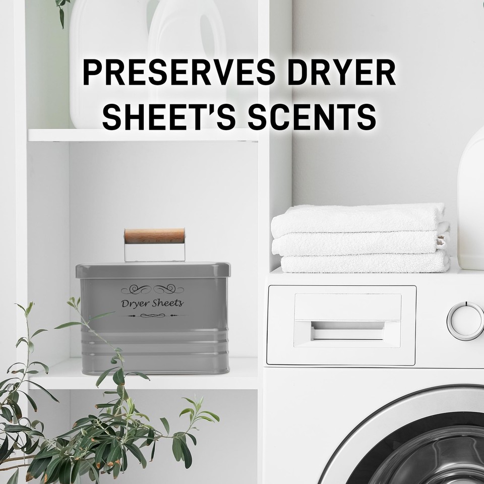 Dryer Sheets Holder For Laundry Room Farmhouse Dryer Sheet Box With Lid ...