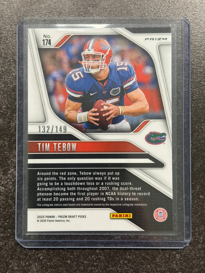 2025 Panini Prizm Draft Picks Tim Tebow Blue Cracked Ice /149 Color ...