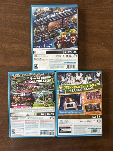 Wii U 2 Lot Splatoon, Lego Marvel Avengers And Rabbids Land | eBay