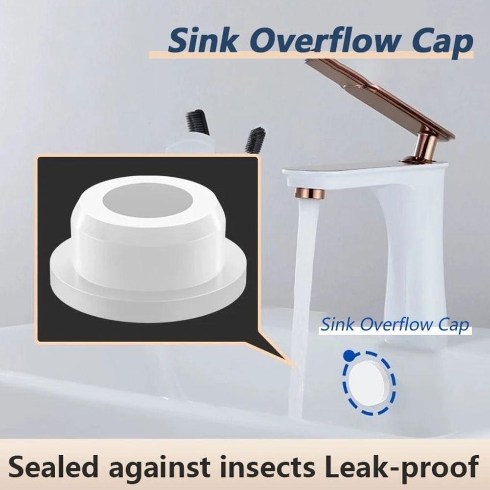 Basin Sink Overflow Cover Kitchen Bathroom Hole Trim Insert Replacement ...