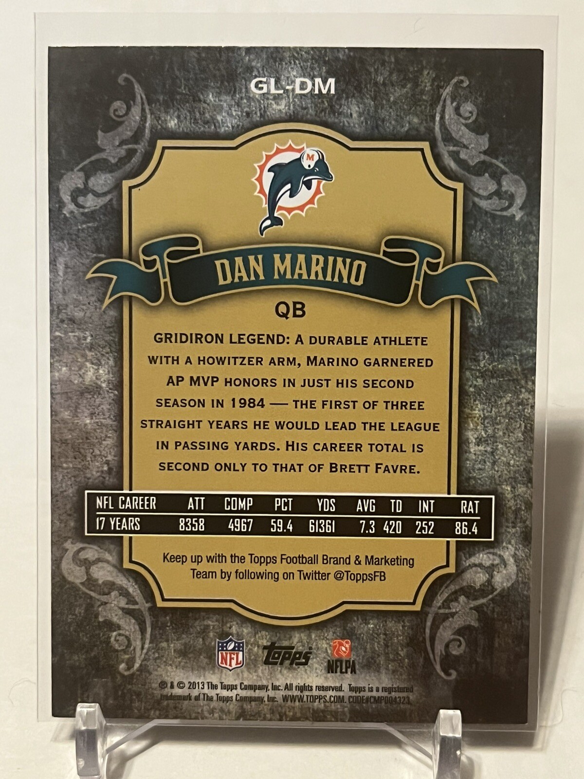 2013 Topps Gridiron Legends GL-DM Dam Marino | eBay