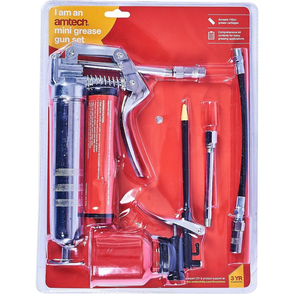 AMTECH Pistol Grip Manual Grease Gun Set With 100cc Grease Cartridge ...