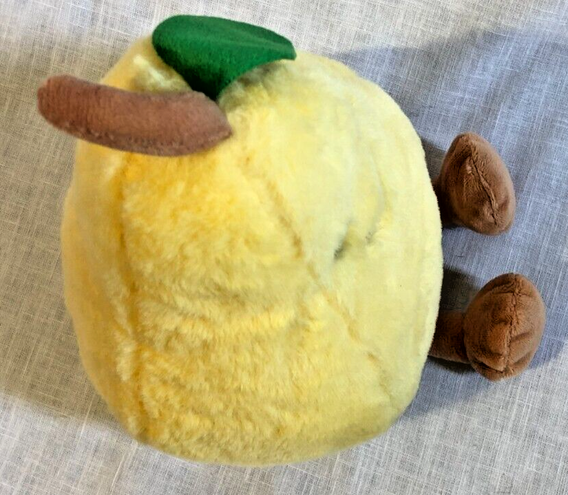Plush Yellow Pear With Stem & Leaf Stuffed Plush Toy USA Seller New 9.5 ...