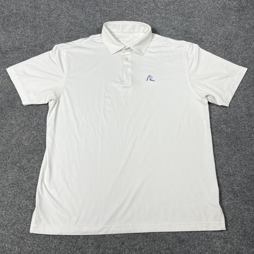 Rhoback Polo Shirt Mens Extra Large White Performance Golf Stretch Dog ...