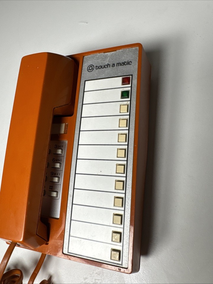 Western Electric Bell Touch-A-Matic Phone Vtg 1970s Orange Desktop ...