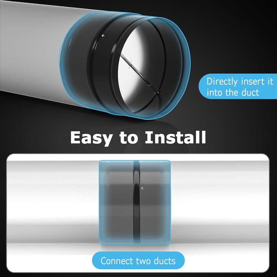 Backdraft Damper with Spring-Loaded Folding Blades Ducting in Range ...