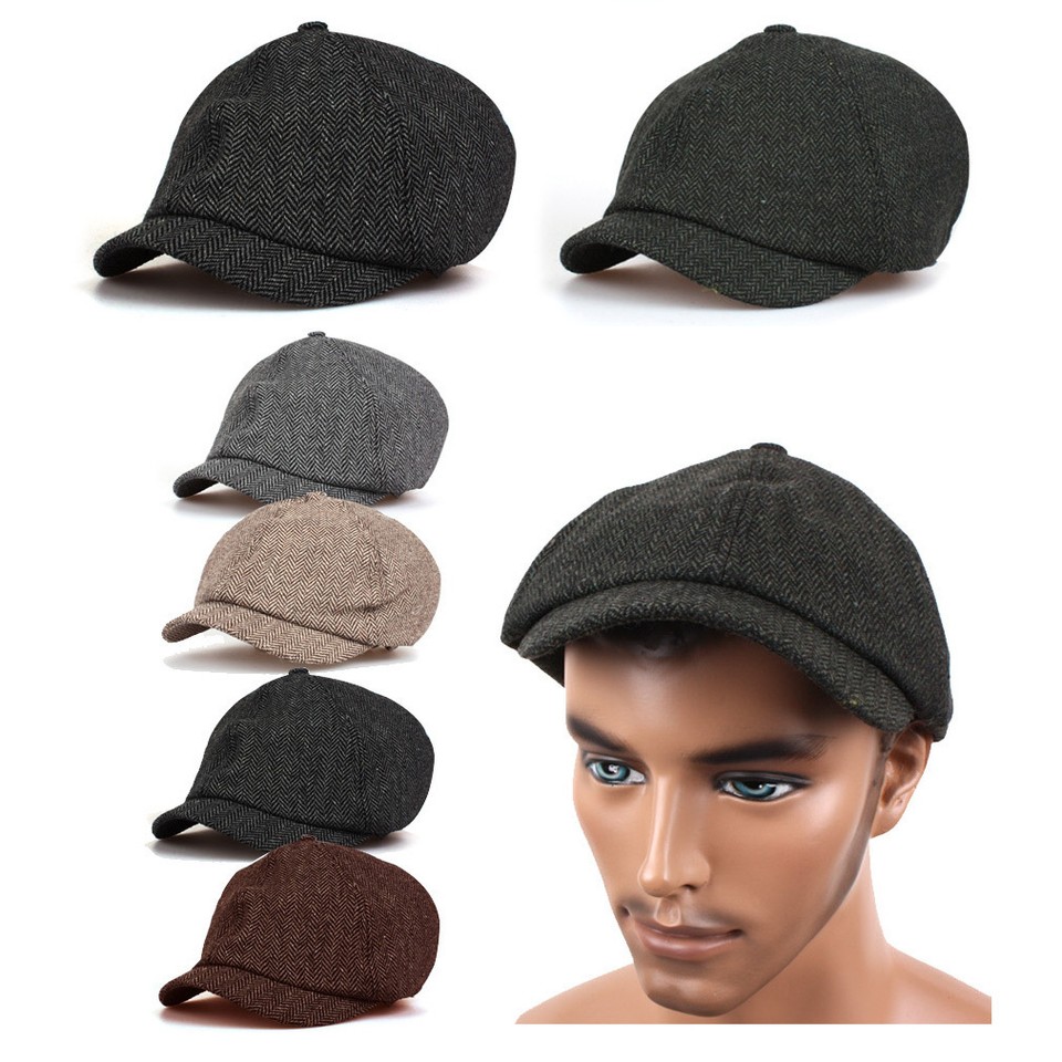 Unisex Mens Herringbone Baker Boy Newsboy Cabbie Gatsby Flat Cap Ivy ...