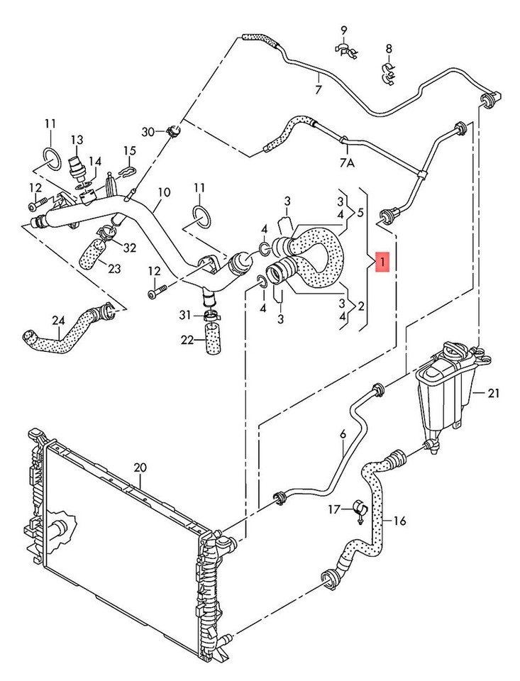 Genuine AUDI A4 Avant S4 Coolant Hose With Quick Release Coupling ...