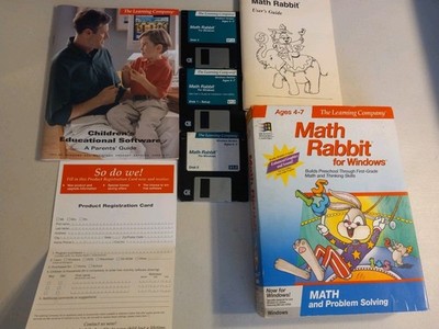 Math Rabbit for Windows The Learning Company Big Box Vintage Game | eBay