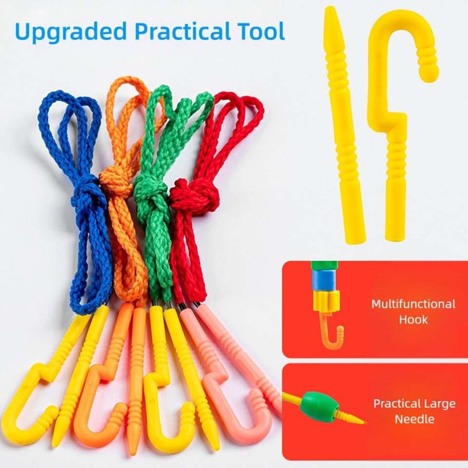 48/100/160PCS Building Blocks Montessori Threading Beads Toy Early ...