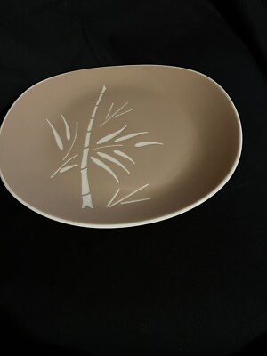Harkerware Vintage Oval Serving Platter Cameoware Pink Bamboo MCM-USA ...