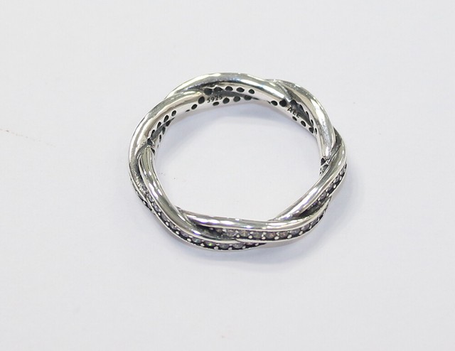 Authentic PANDORA Twist of Fate Ring Sterling Silver 190892cz-50 Size 5 ...