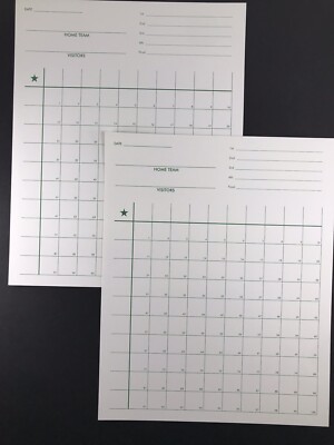 2-100 Square Football Raffle Board HOME VISITOR 1st 2nd 3rd 4th Quarter ...