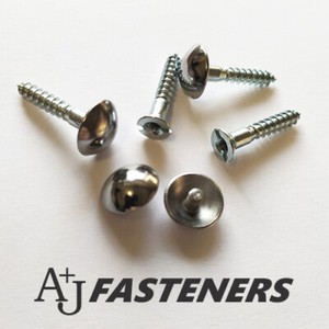 MIRROR SCREWS DOME TOP CHROME ZINC SCREW - ALL SIZES 3/4, 1, 1/1/2", 2 ...
