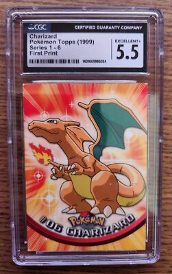 CGC 5.5 Charizard Pokémon Topps 1999 First Print TV Animation Edition ...