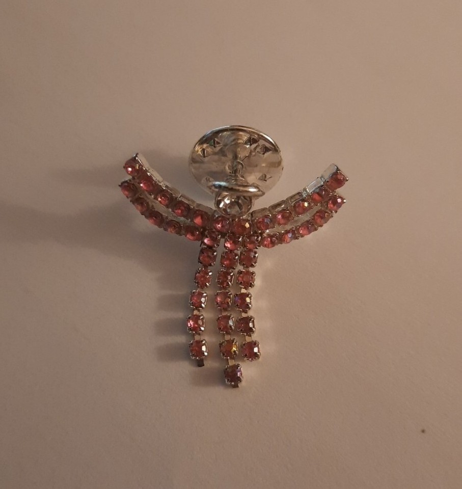 Pink Rhinestone Angel Push Back Pin | eBay