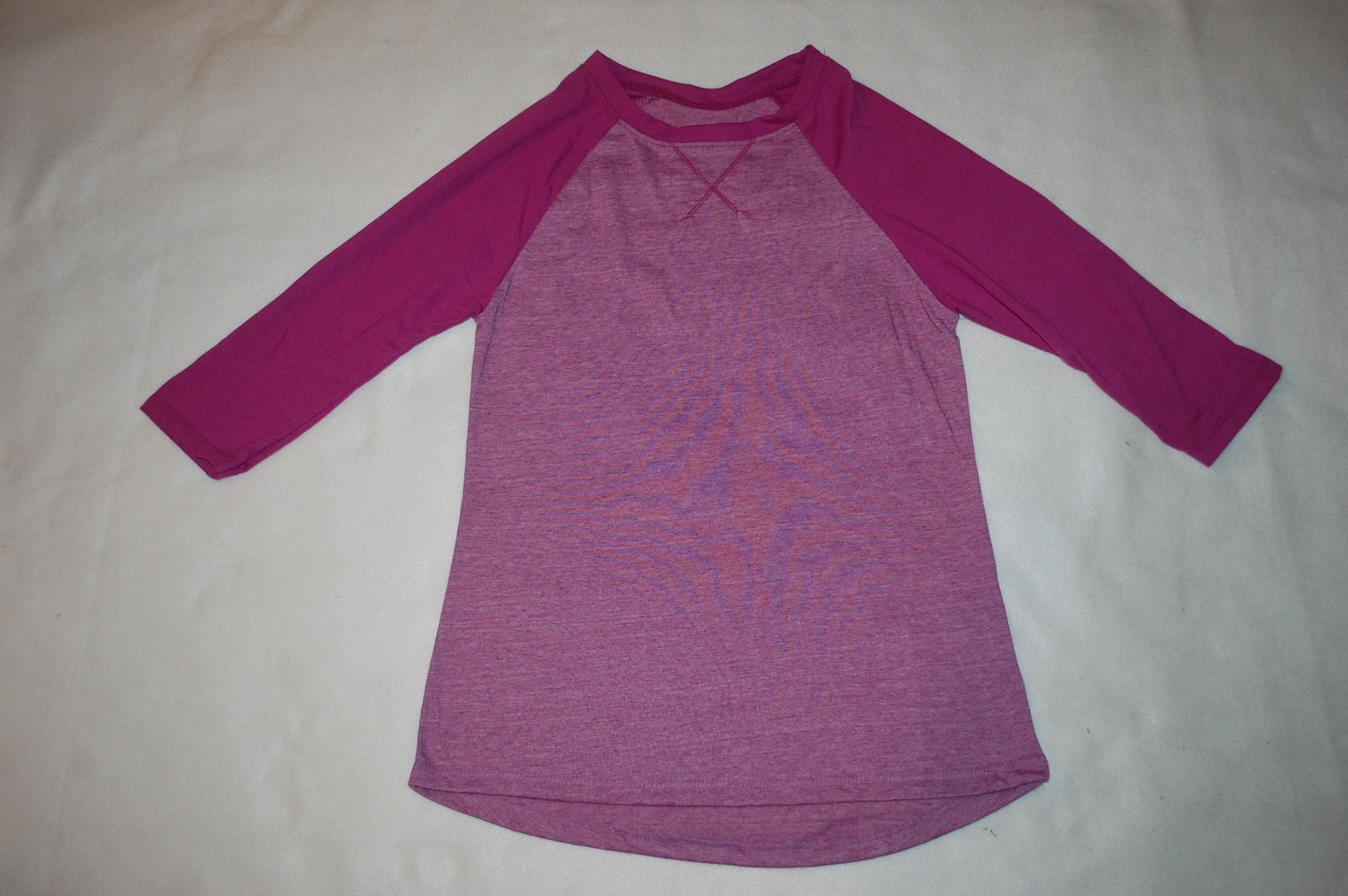 Womens 2 TONE PURPLE RAGLAN TEE SHIRT 3/4 Sleeves HI-LOW Athletic XS 0 ...