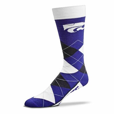 Kansas State Wildcats Purple White & Black Argyle Crew Dress Socks | eBay
