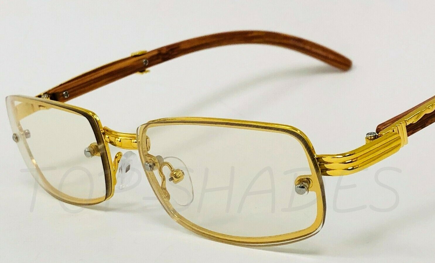 Men's Clear Lens Eye Glasses Classy Elegant Sophisticated Gold Frame ...
