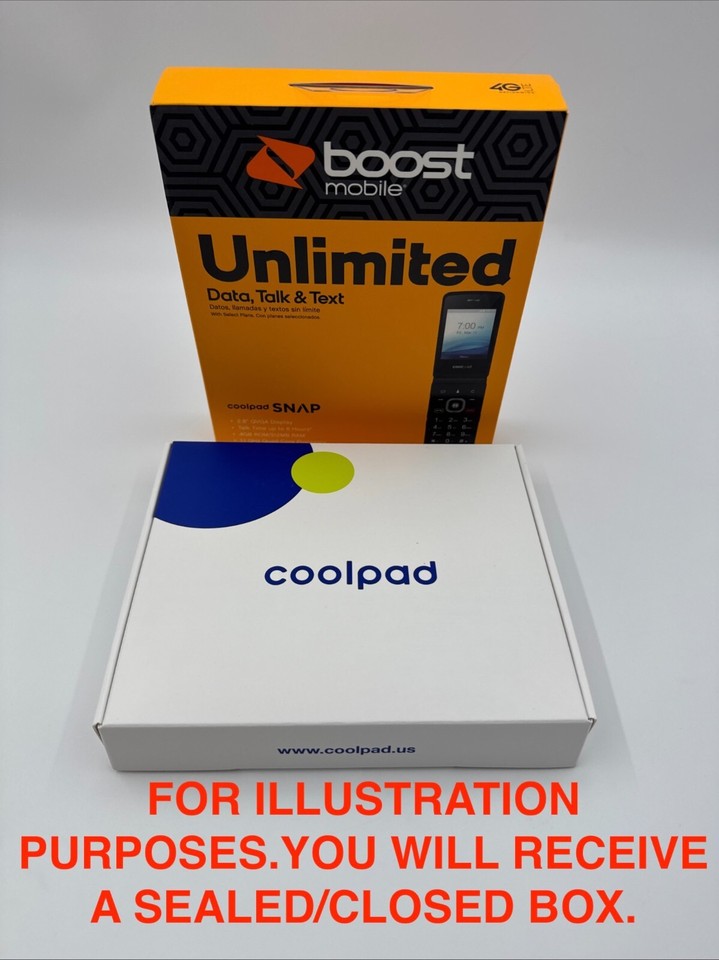 New-Boost Mobile-Coolpad Snap Flip Phone-Black-4G LTE-3312A-Free ...