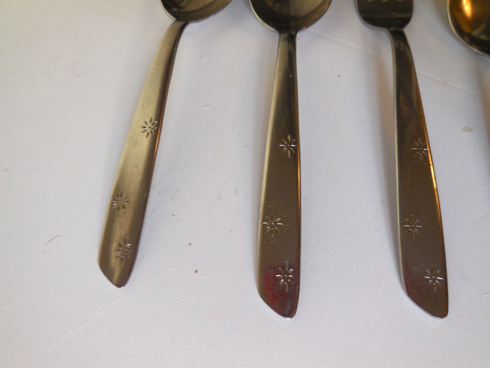 NIGHT SKY Superior International Silver LOT 4 PC Spoons Fork Stainless ...