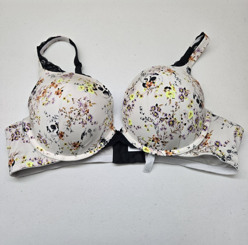 Torrid Curve Women Bra 42C White Wildflowers Push Up Skull Plunge ...