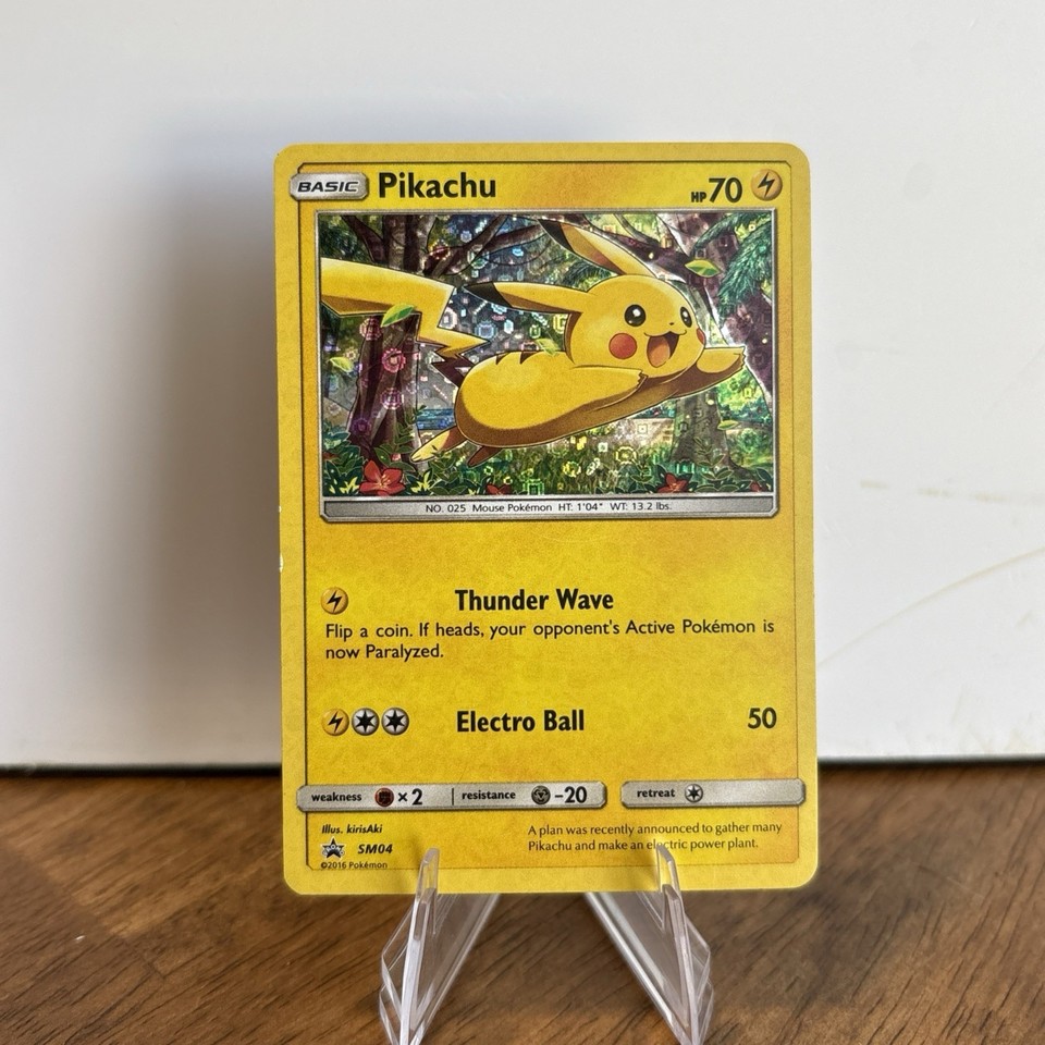 Pokémon TCG Pikachu SM04 Promo Holo Basic Thunder English 70 HP 2016 ...