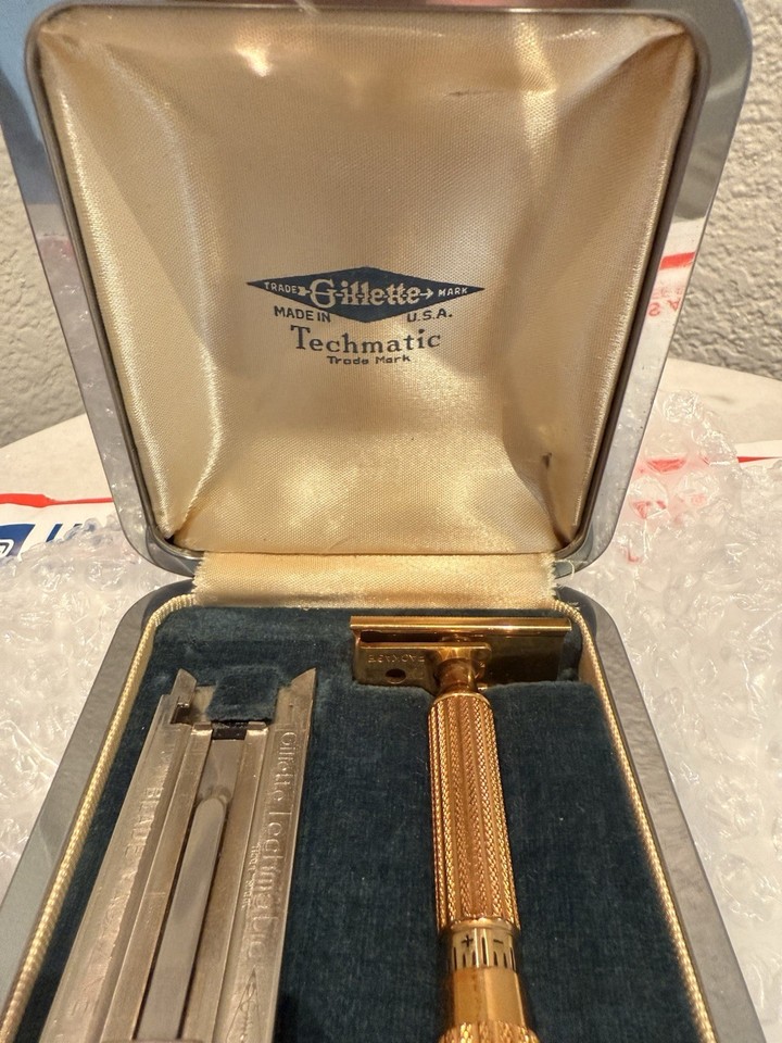 Super Rare Gillette “Techmatic” Gold Speed Loader Razor | eBay